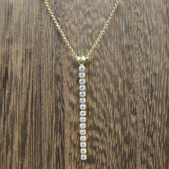 Jewelry | 16 Sterling Silver String Crystal Necklace | Poshmark